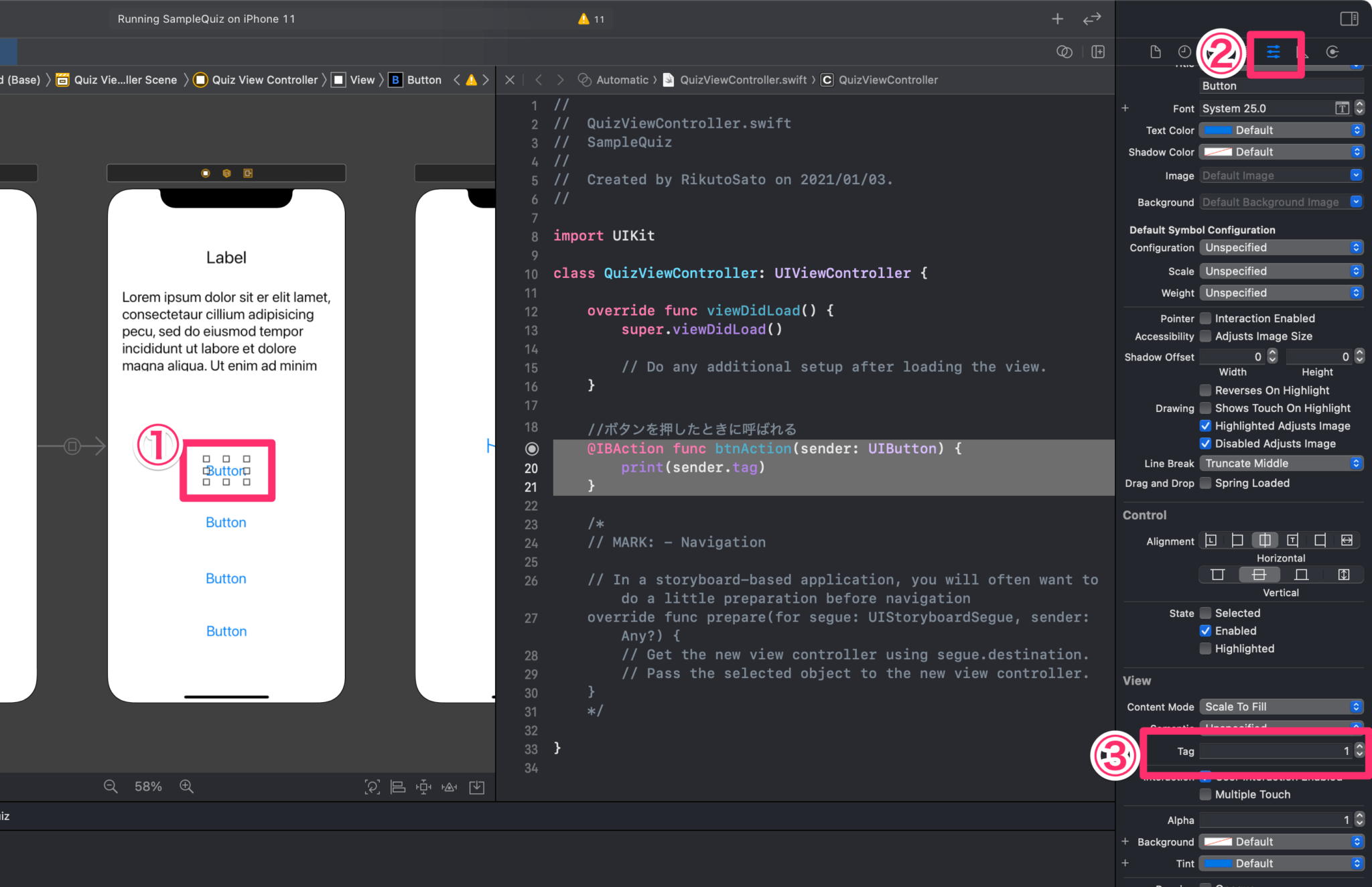 【Swift5/Xcode】入門編！クイズアプリを作成してみよう！参考書より丁寧に解説します。【Part2】 | satorikublog
